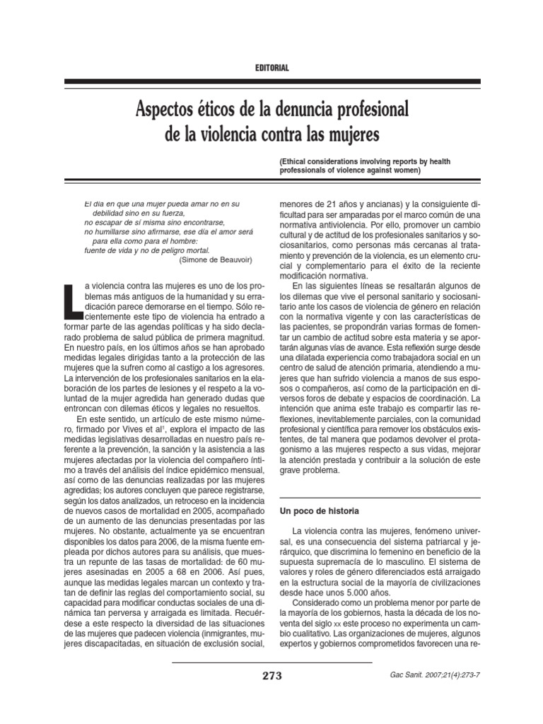 Tica Denuncia Profesional Violencia Mujeres | PDF | La violencia contra ...
