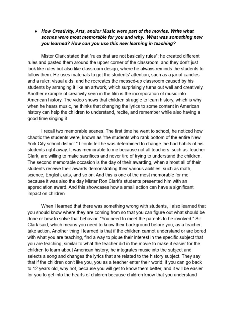 MOVIE REFLECTIONS - Dela Cruz | PDF