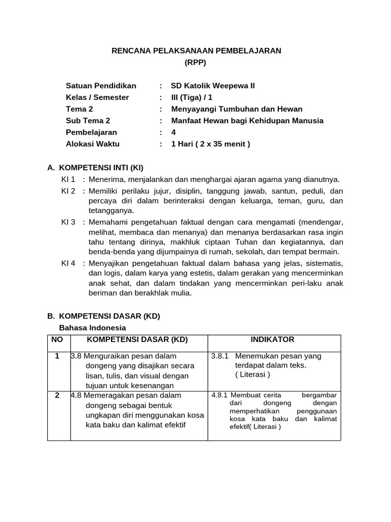 RPP Kelas III | PDF