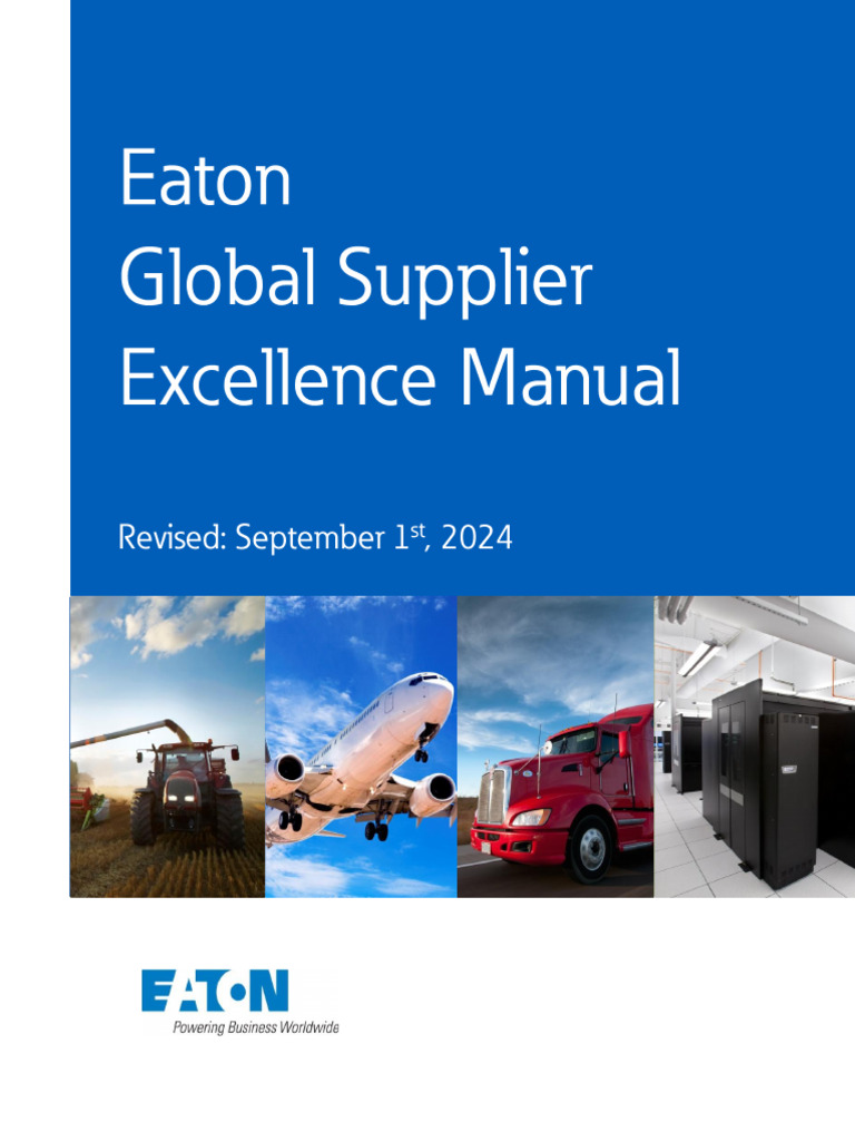 Eaton Supplier Excellence Manual 2024 | PDF | Supply Chain | Business