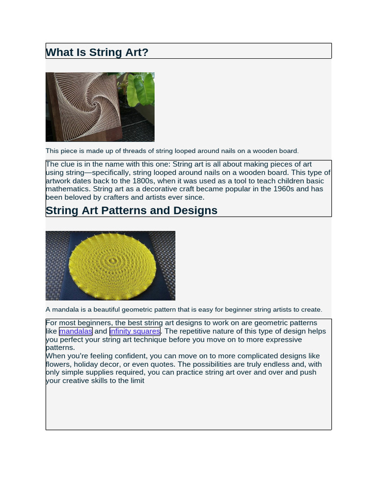 What Is String Art | PDF