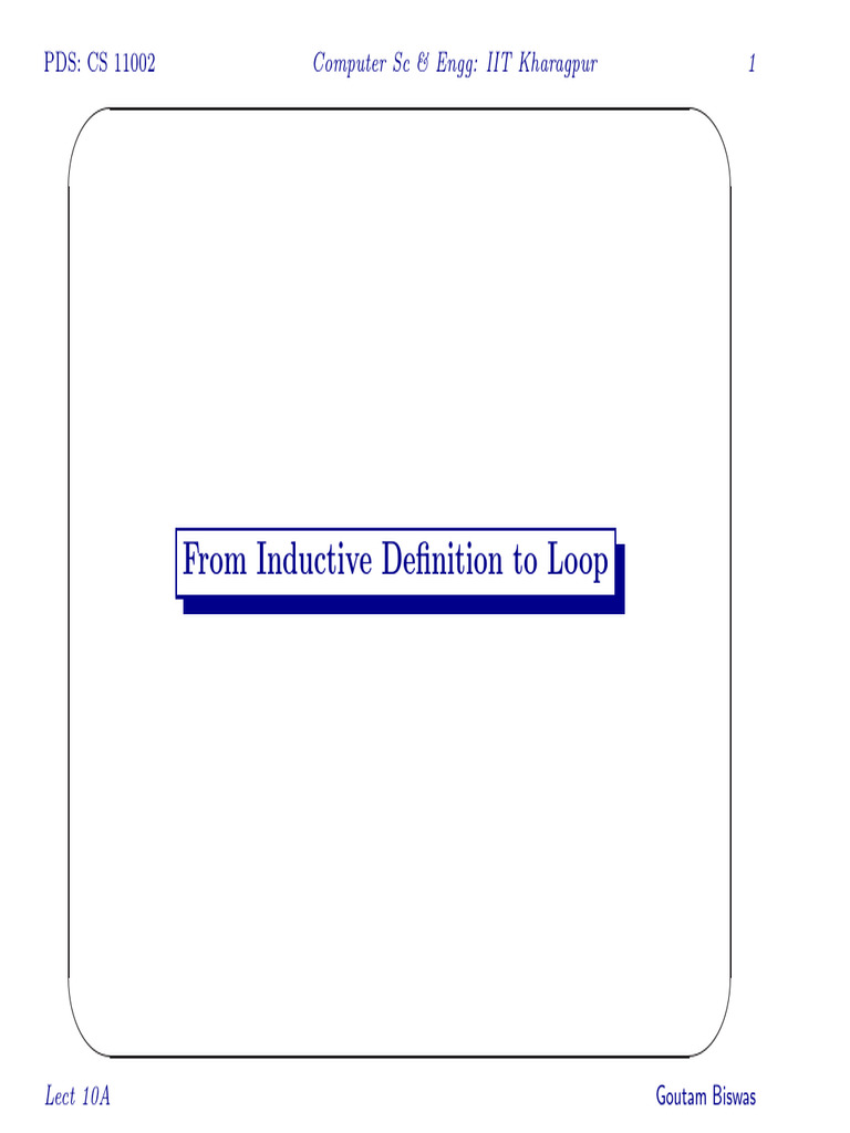 Lect10a Iteration From Inductive Definition Pdf
