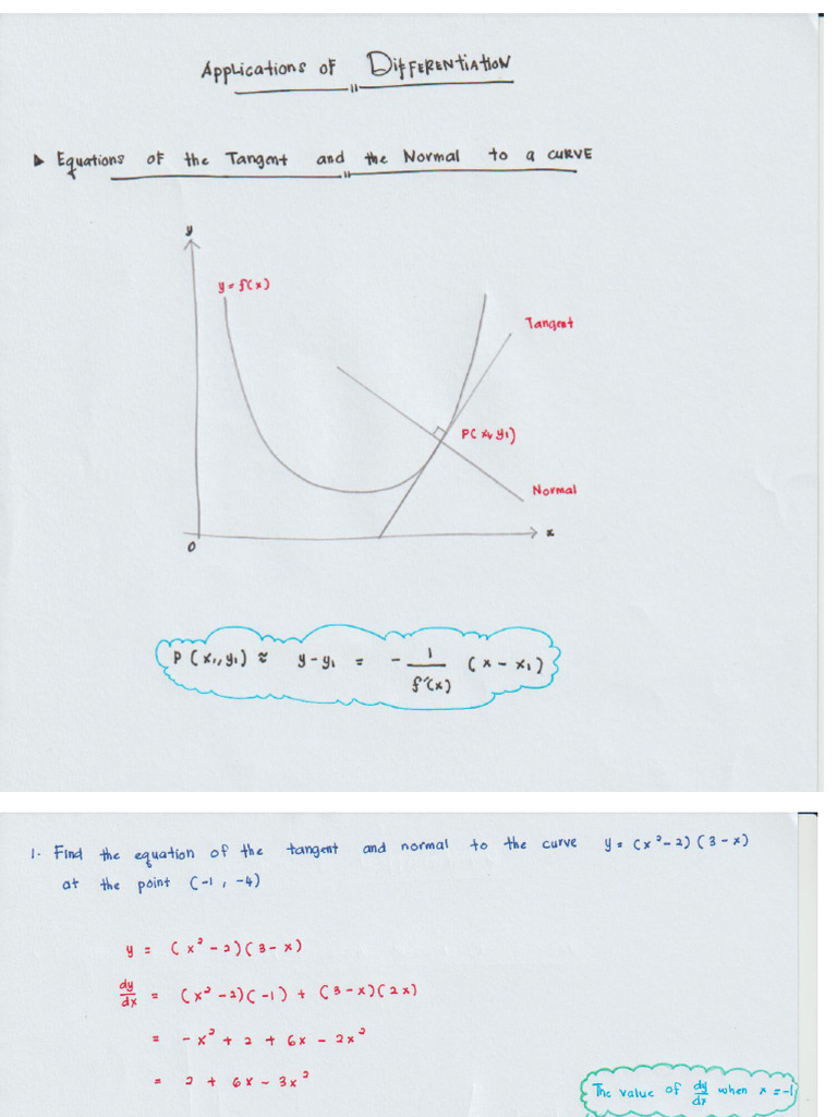 Application of Differentiation Part1 | PDF | Tangent | Algebraic Geometry