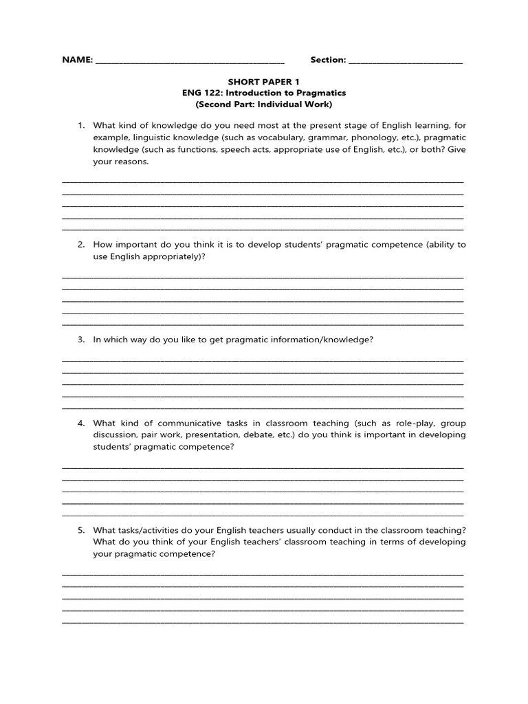 Short Paper 1 (ENG 122) Part 2 | PDF