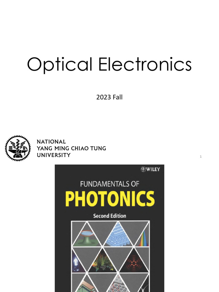 Optical Electronics 1 | PDF