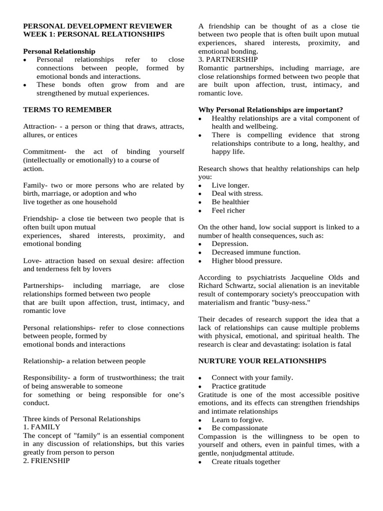 tttPERSONAL DEVELOPMENT REVIEWER | PDF
