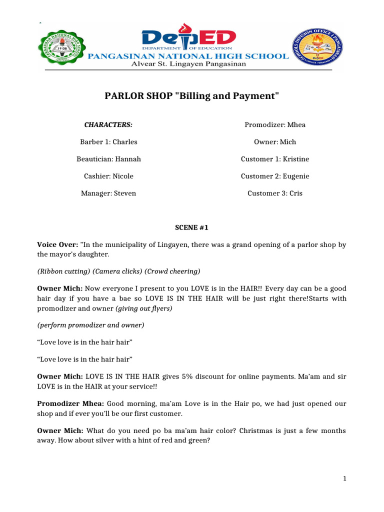 PARLOR SHOP - Billing and Payment | PDF
