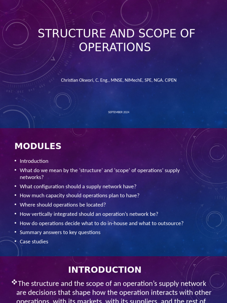 ASPOG1 - Structure and Scope of Operations - Ilearn 070924 | PDF