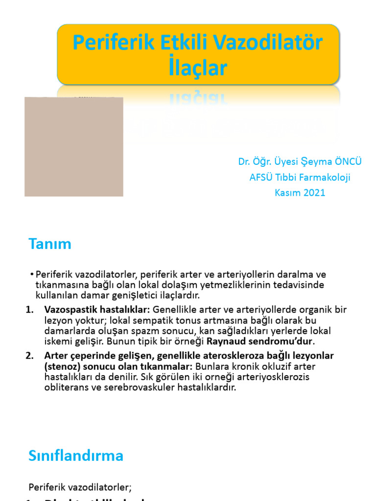 8 - Periferik Etkili Vazodilatör İlaçlar | PDF