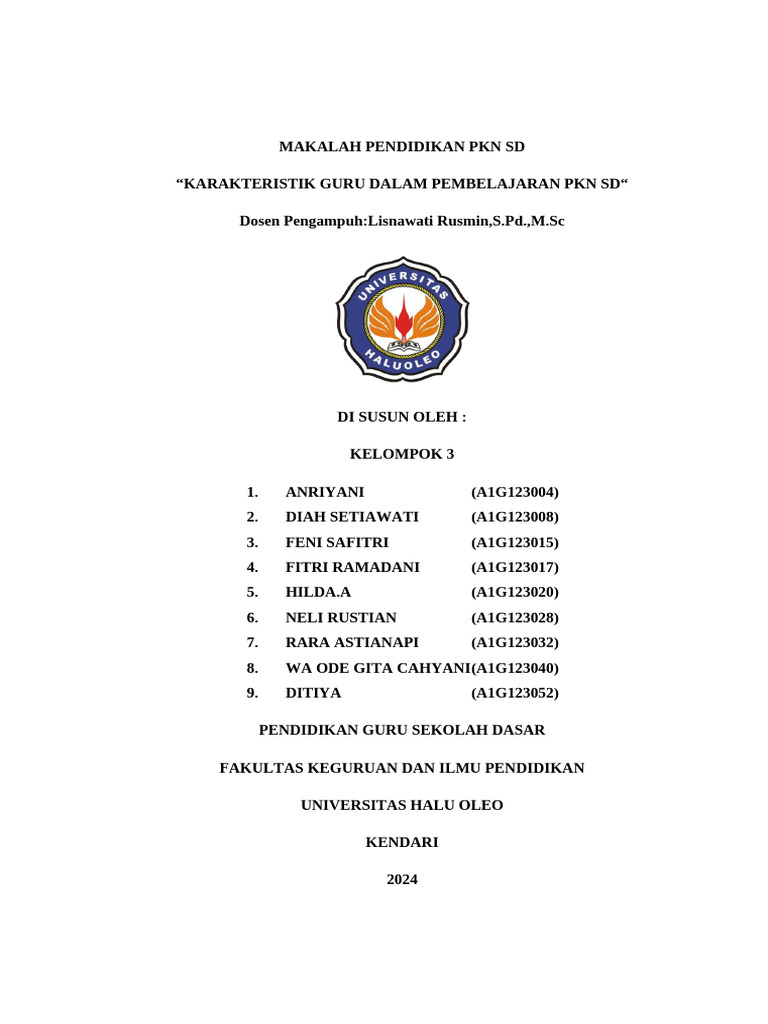 Makalah Pendidikan PKN SD | PDF