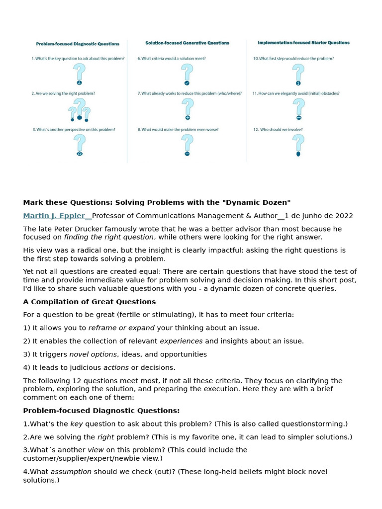 IE - ARTIGO - EPPLER - Solving Problems With The Dynamic Dozen - 2022 | PDF