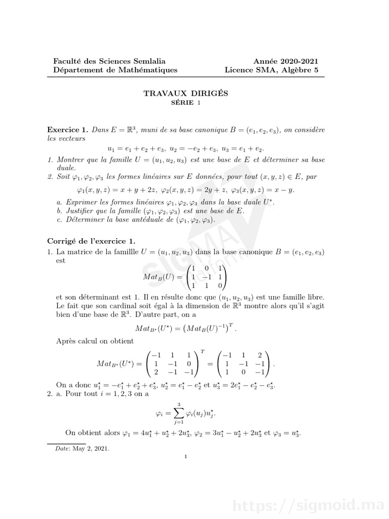 Correction TD 1 | PDF