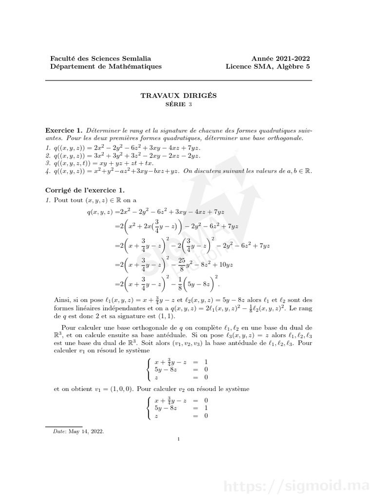 Correction TD 3 | PDF