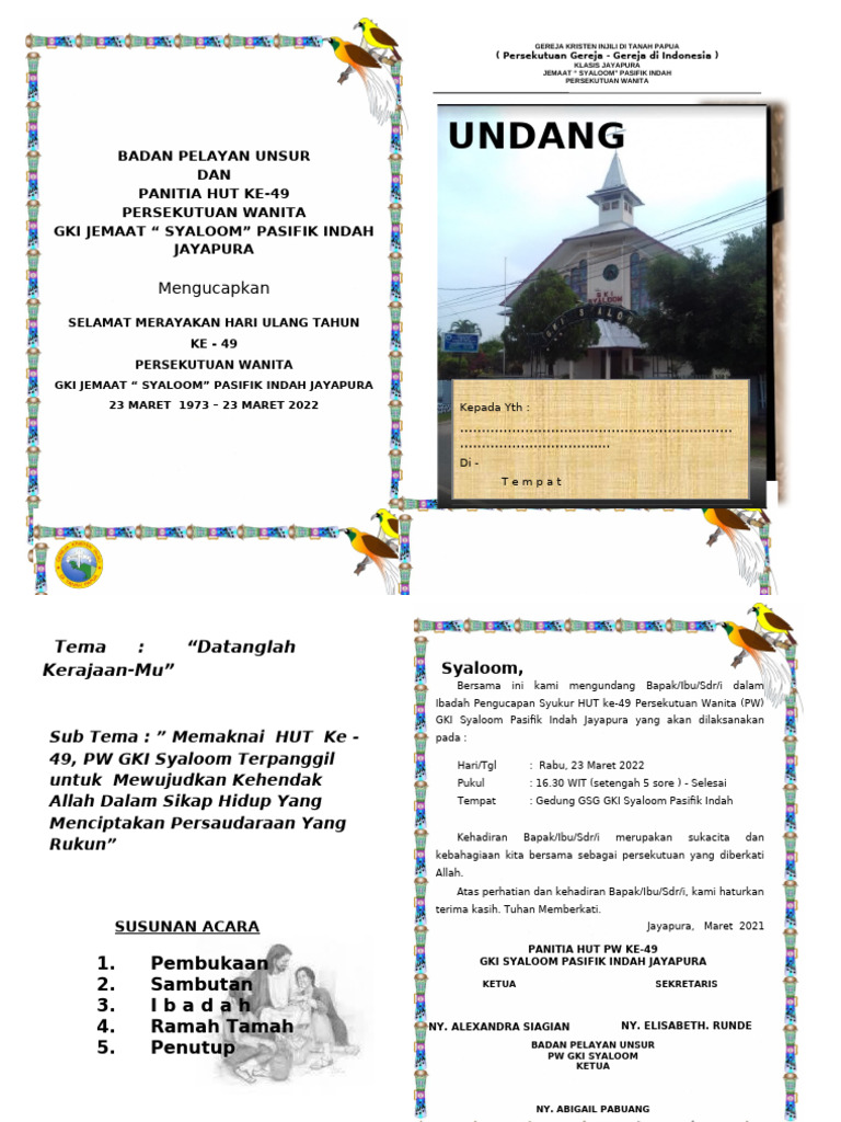 Undangan Hut PW 2022 | PDF