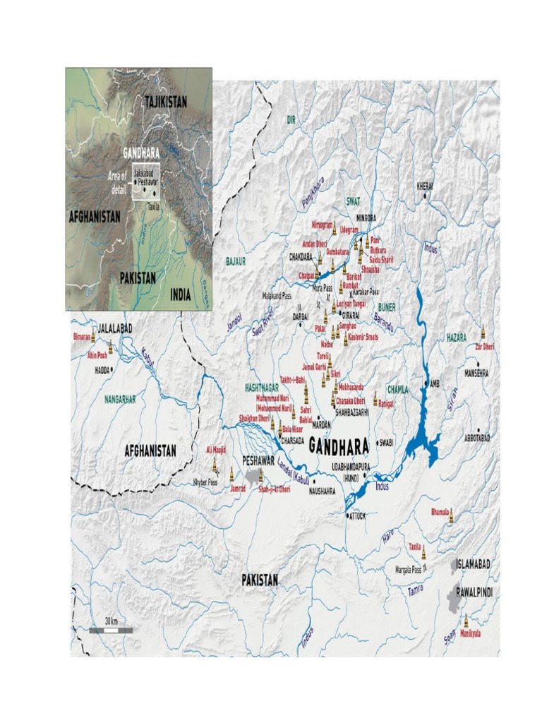 Map of Gandhara Civilizations | PDF
