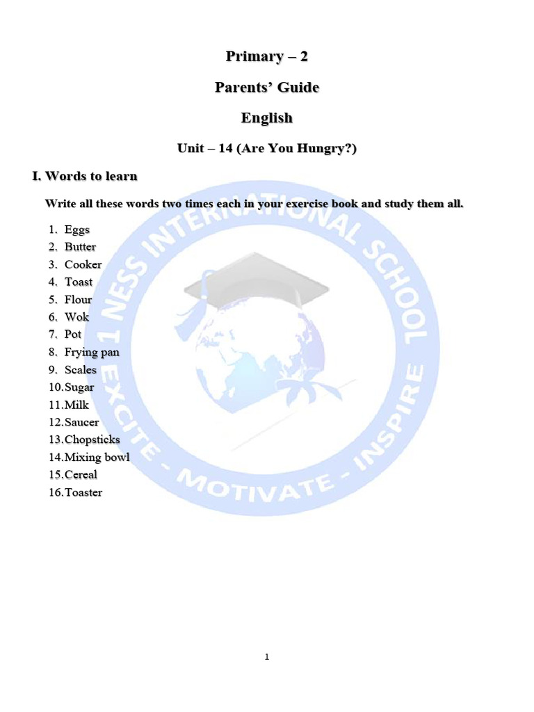 P2 English PG Unit - 14 | PDF