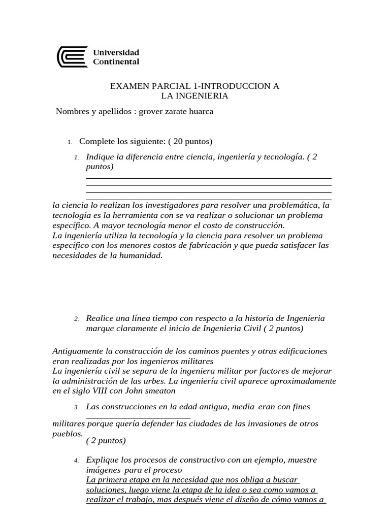 Examen Parcial 1 | PDF