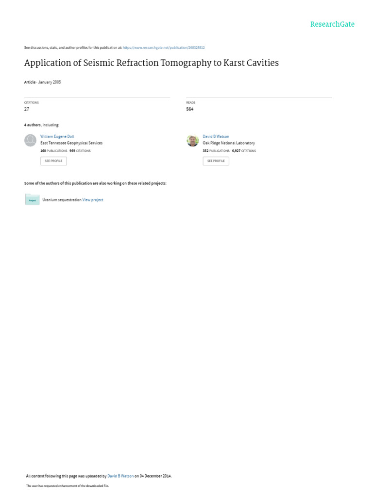 Application of Seismic Refraction Tomography To Ka | PDF