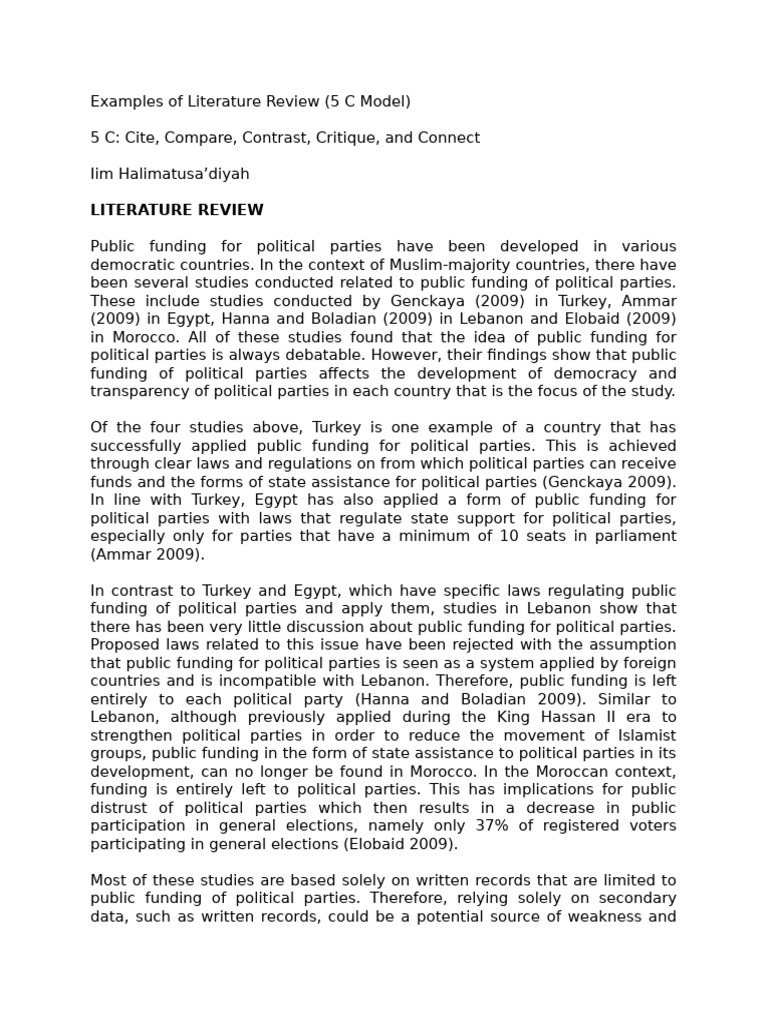 Examples of Literature Review (1) | PDF