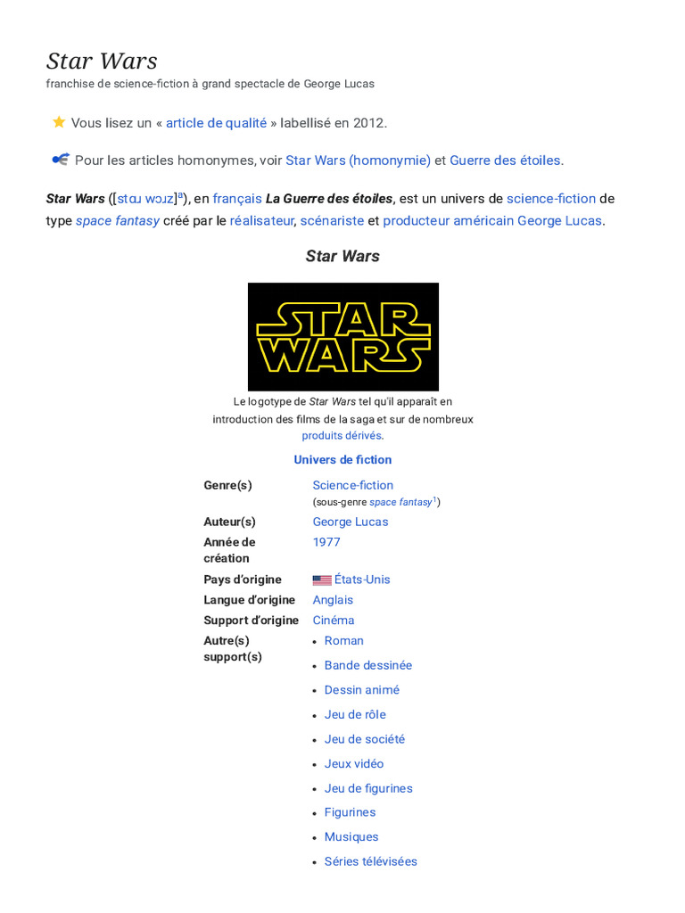 Star Wars - Wikipédia | PDF
