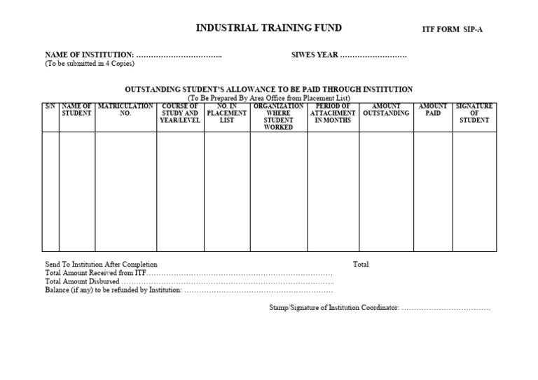 ITF Industrial Training Fund Form Guide | PDF