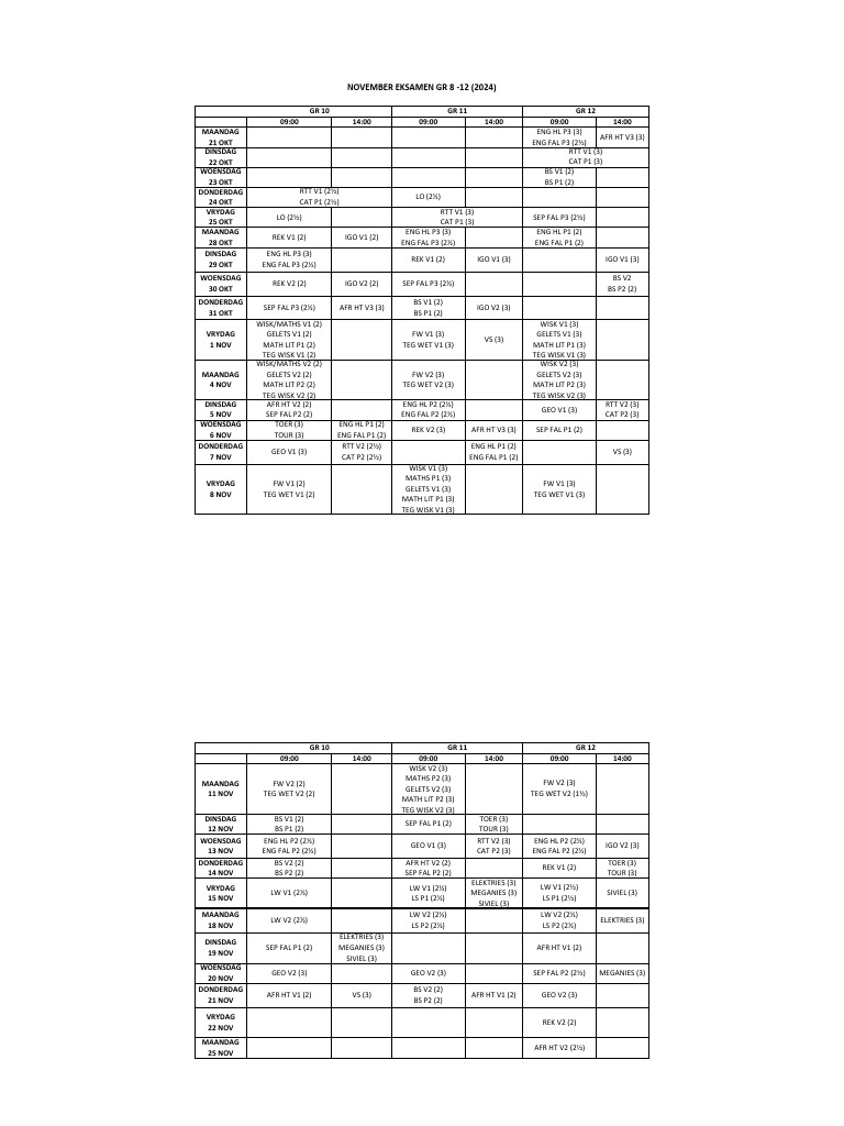 Nov Eksamen 2024 LEERDERS PDF | PDF