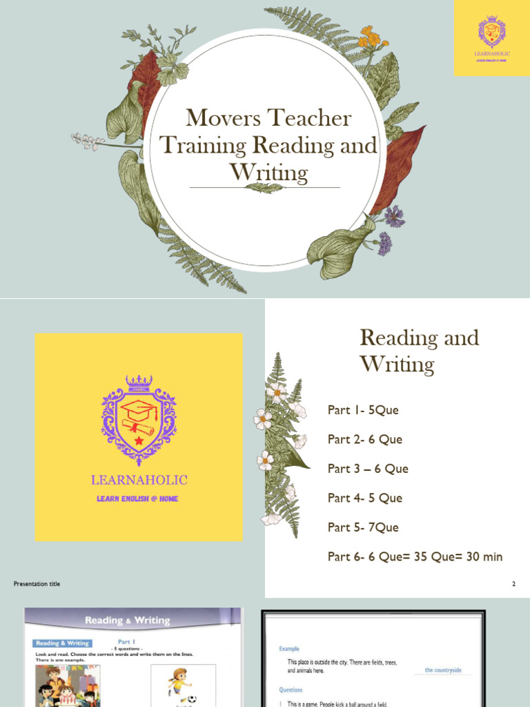 Movers Teacher Training Reading and Writing | PDF