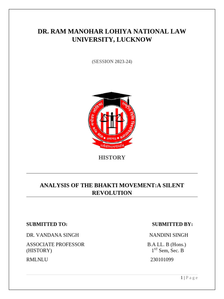 Nandini Singh History Project 1st Sem | PDF