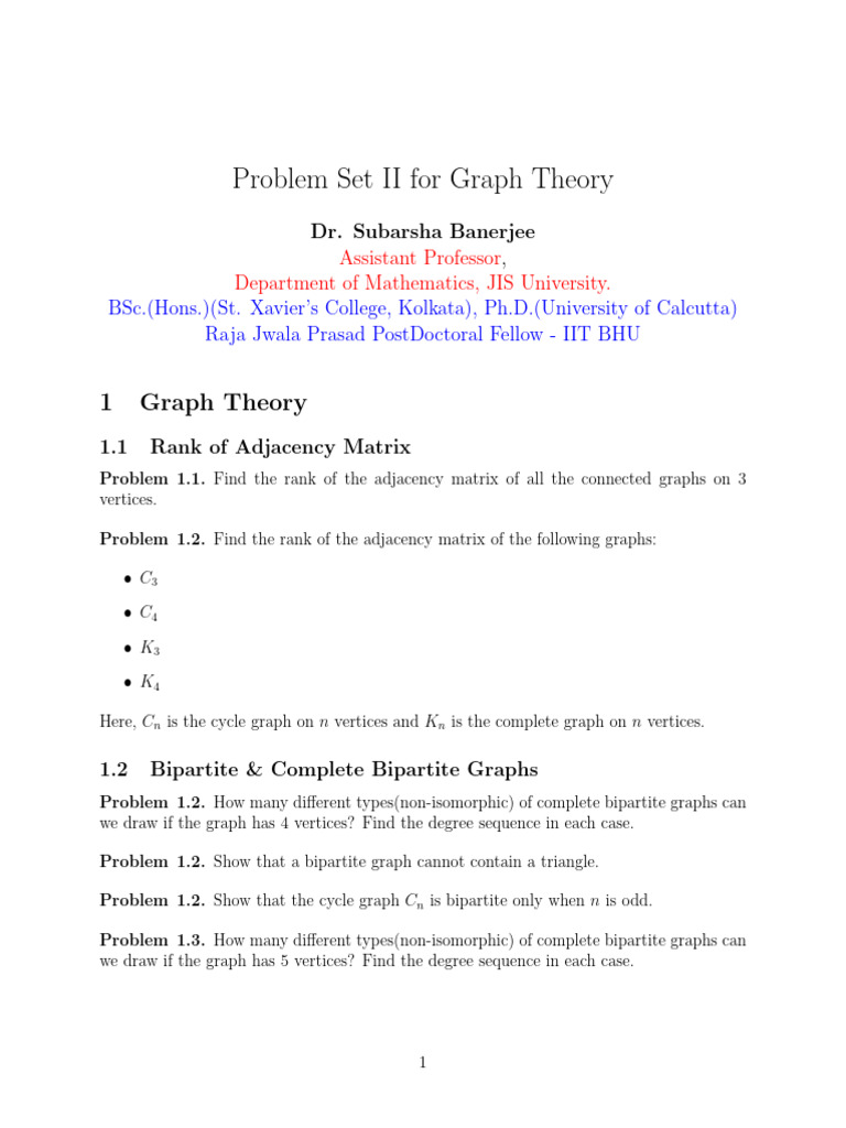 Problem Sheet 2 BTech | PDF