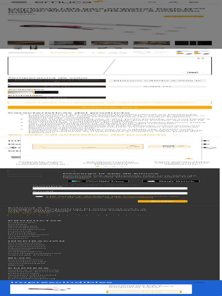 Luminaria LED para Empotrar Pyxis (24V DC), Longitud 2.3m, Luz Blanca ...