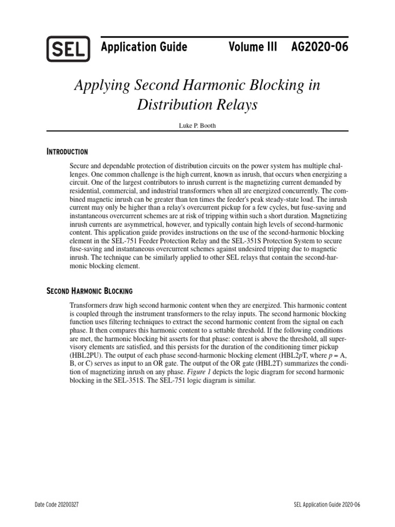 Applying Second Harmonic Blocking in Distribution Relays | PDF