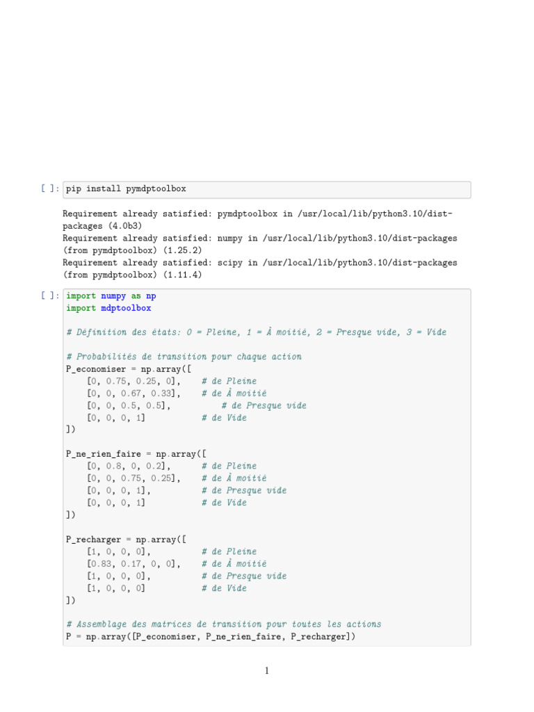 Projet MDP CODE | PDF
