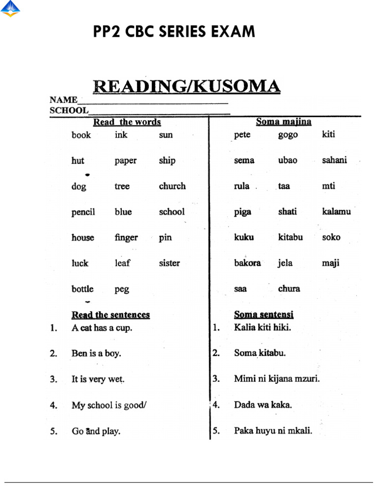 KUSOMA AND READING ACTIVITIES PP2 | PDF