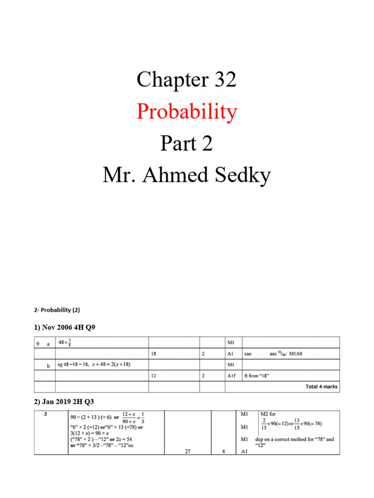 45) Probability (2) Ms | PDF