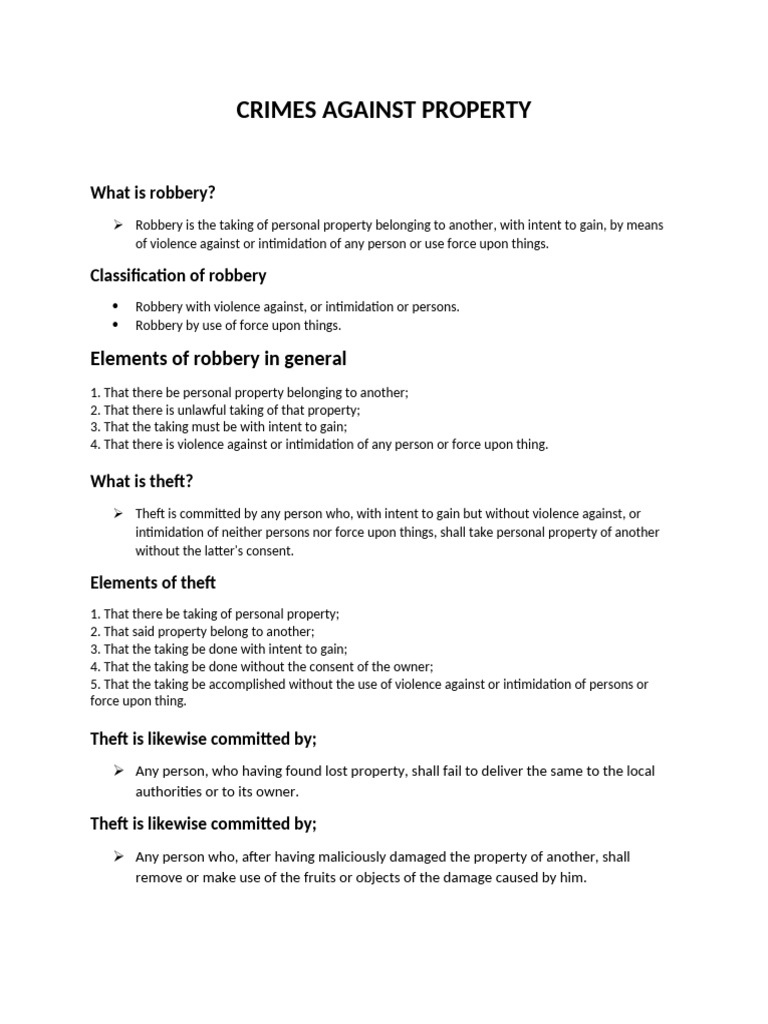 Crimes Against Property | PDF