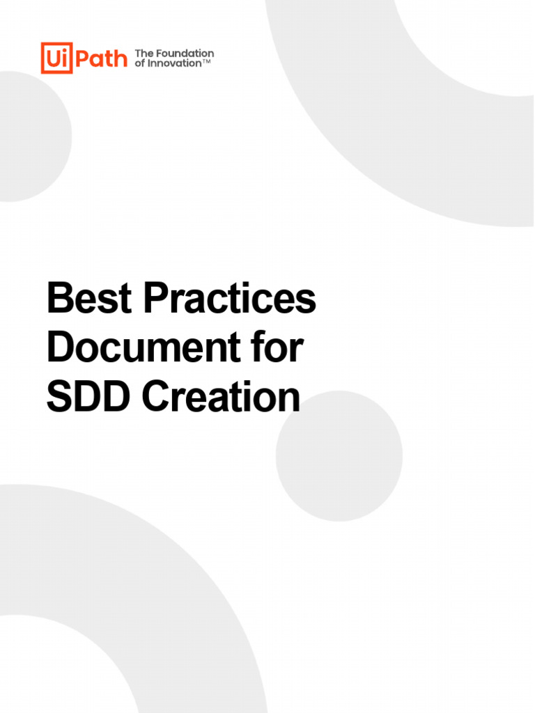 Best Practice Document For SDD Creation | PDF
