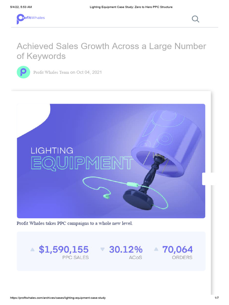 Lighting Equipment Case Study - Zero To Hero PPC Structure | PDF