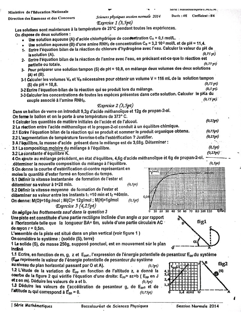 Bac C PC 2014 SN Corrigé | PDF