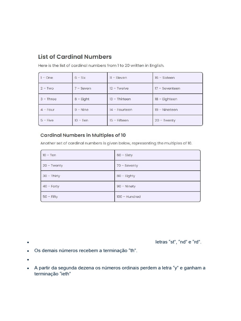 Ordinal Numbers | PDF