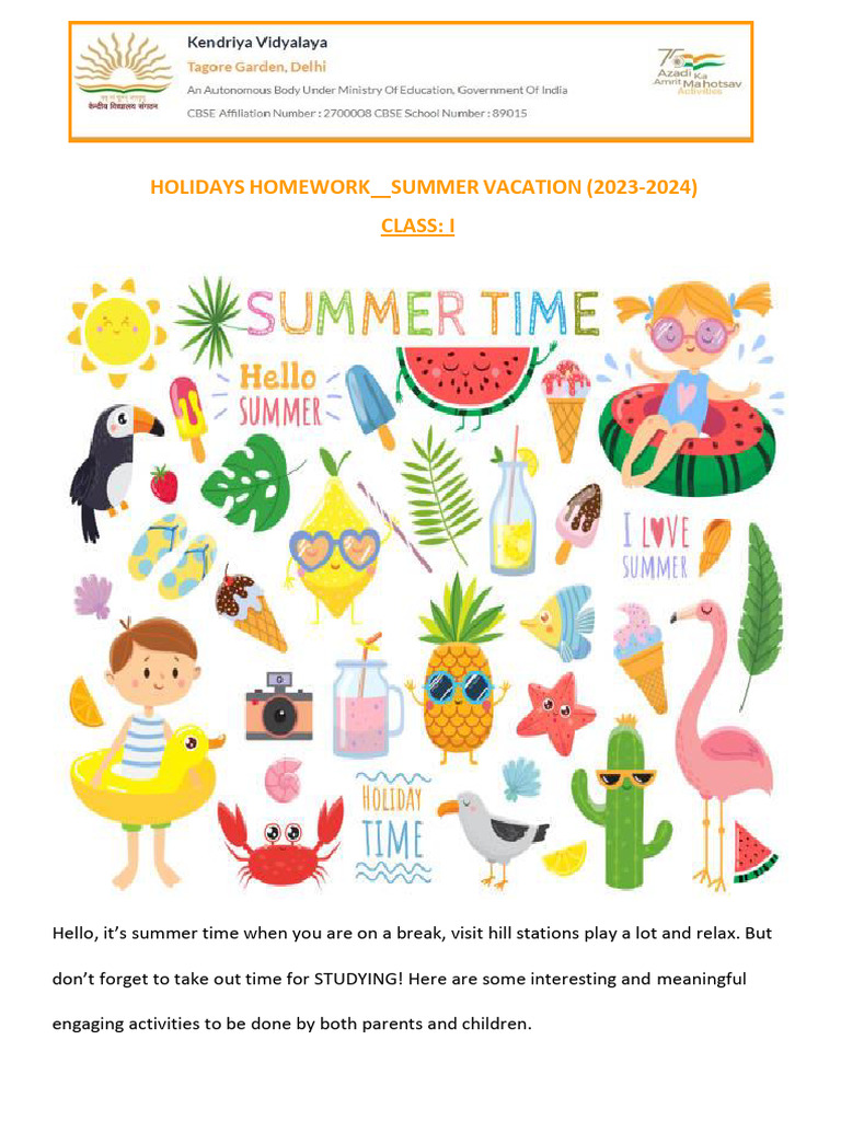 Class 1 All Subjects - SHHW | PDF