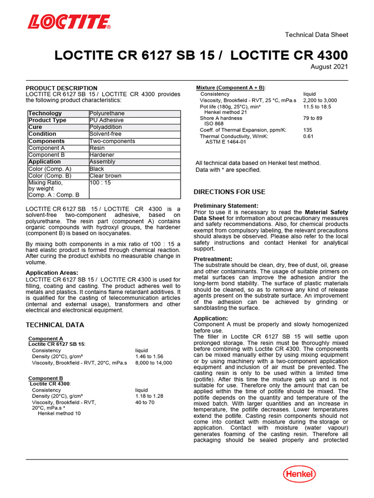 Loctite CR 6127 Sb15 Loctite CR 4300 Tds en | PDF