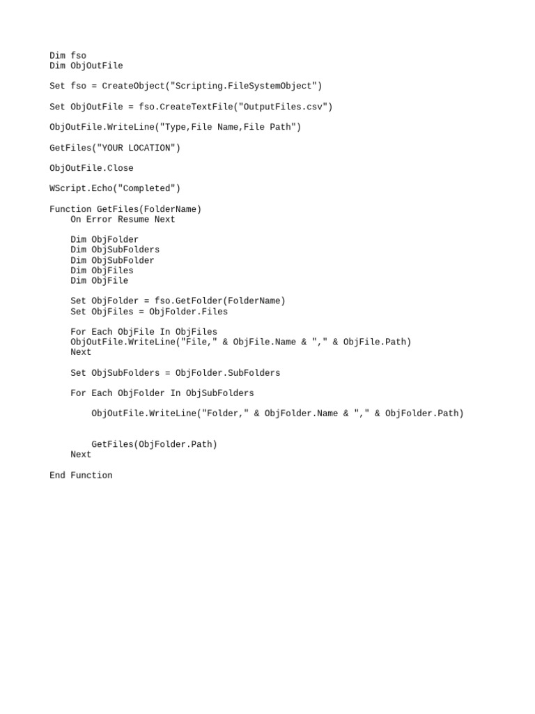 List Of Files In A Folder Vb Script Pdf 0966