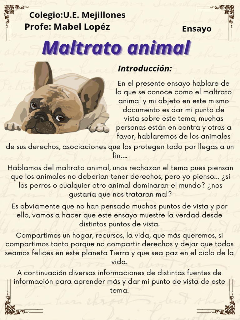 ENSAYO DE MALTRATO ANIMAL (1) | PDF