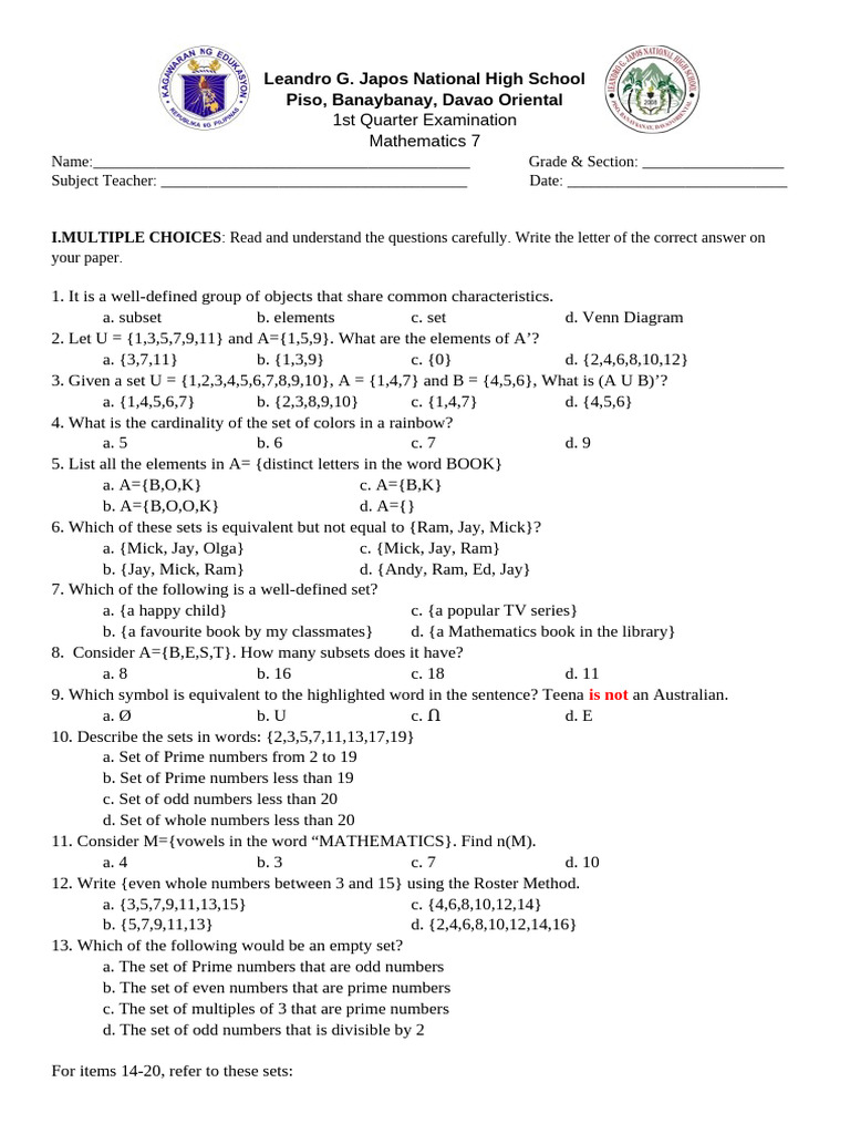 1st QE_2022-2023 | PDF