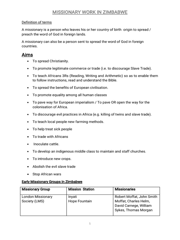 9.missionary Work in Southern Africa | PDF