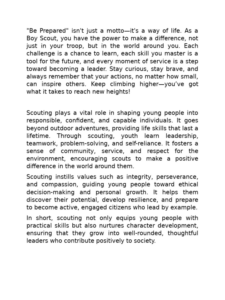 Be Prepared Boy Scout | PDF