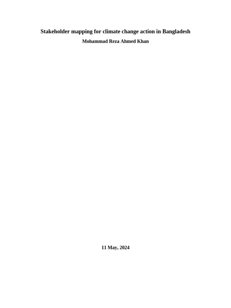 Stakeholder Mapping For Climate Change Action in Bangladesh | PDF ...