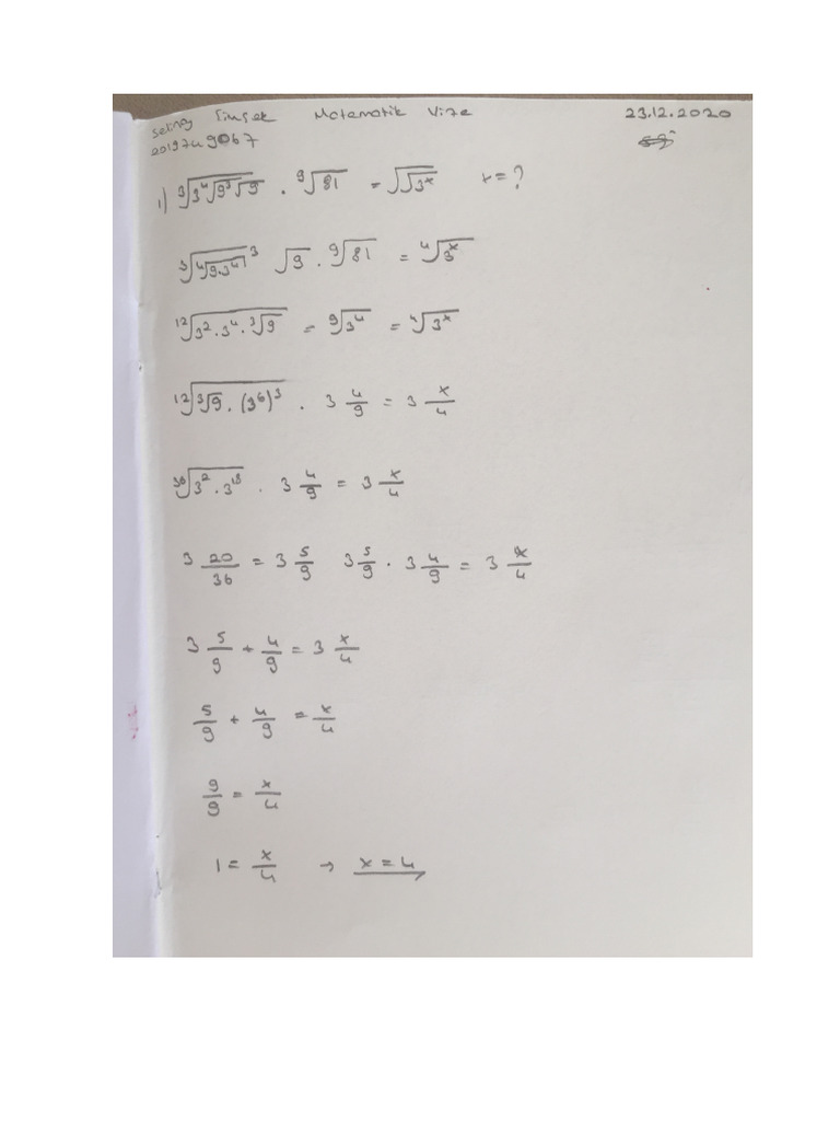 Matematik Vize | PDF