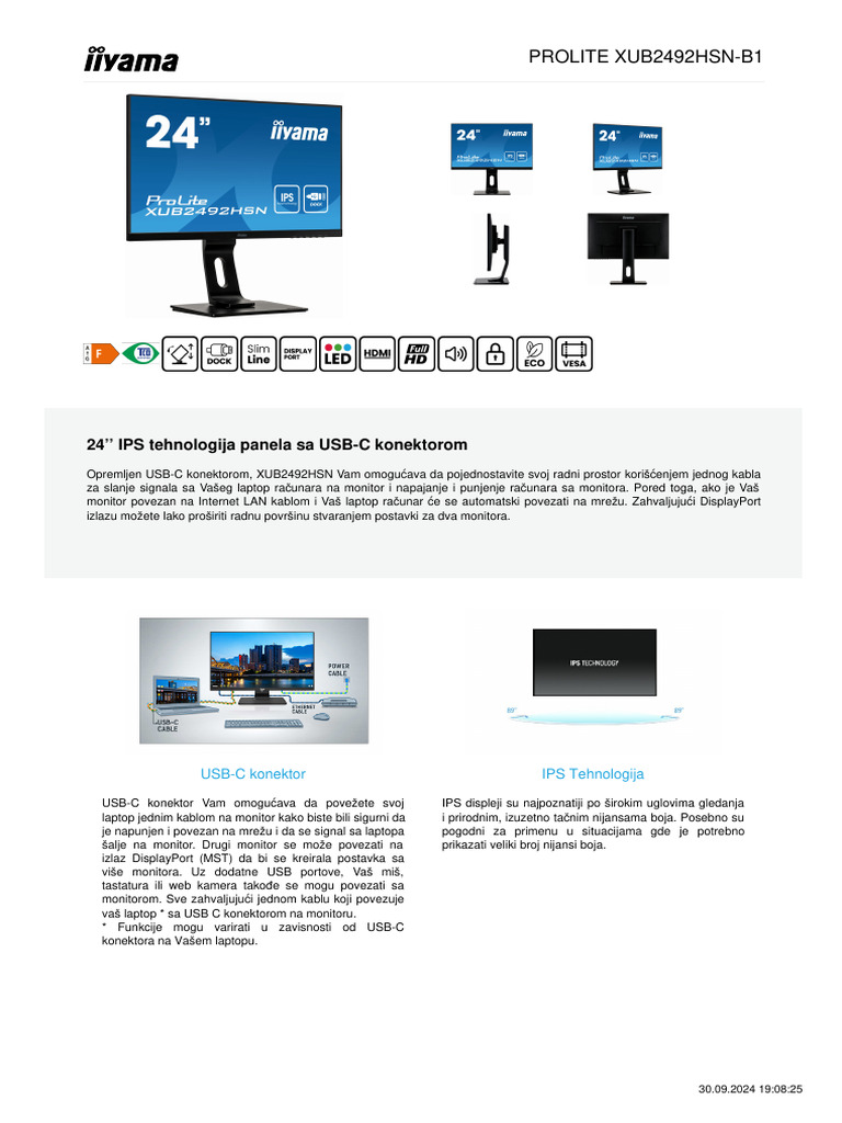 ProLite XUB2492HSN-B1-sr - Rs | PDF | Usb | Physical Layer Protocols