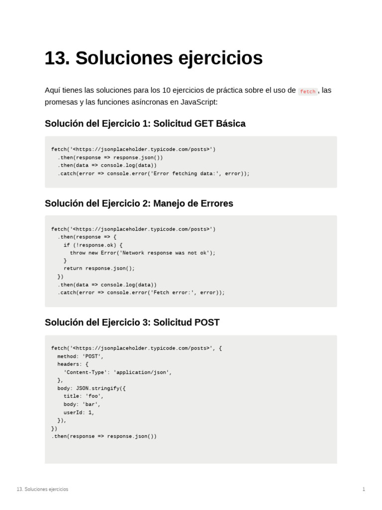 Soluciones Ejercicios | PDF